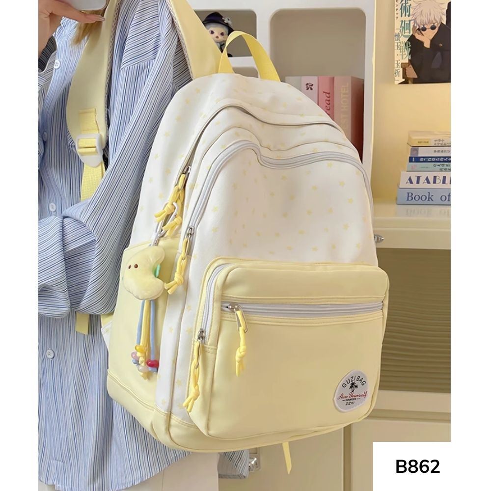 Balo đi học nữ cho học sinh ,sinh viên phối màu pastel nhiều ngăn phong cách Ulzzang B862 ...