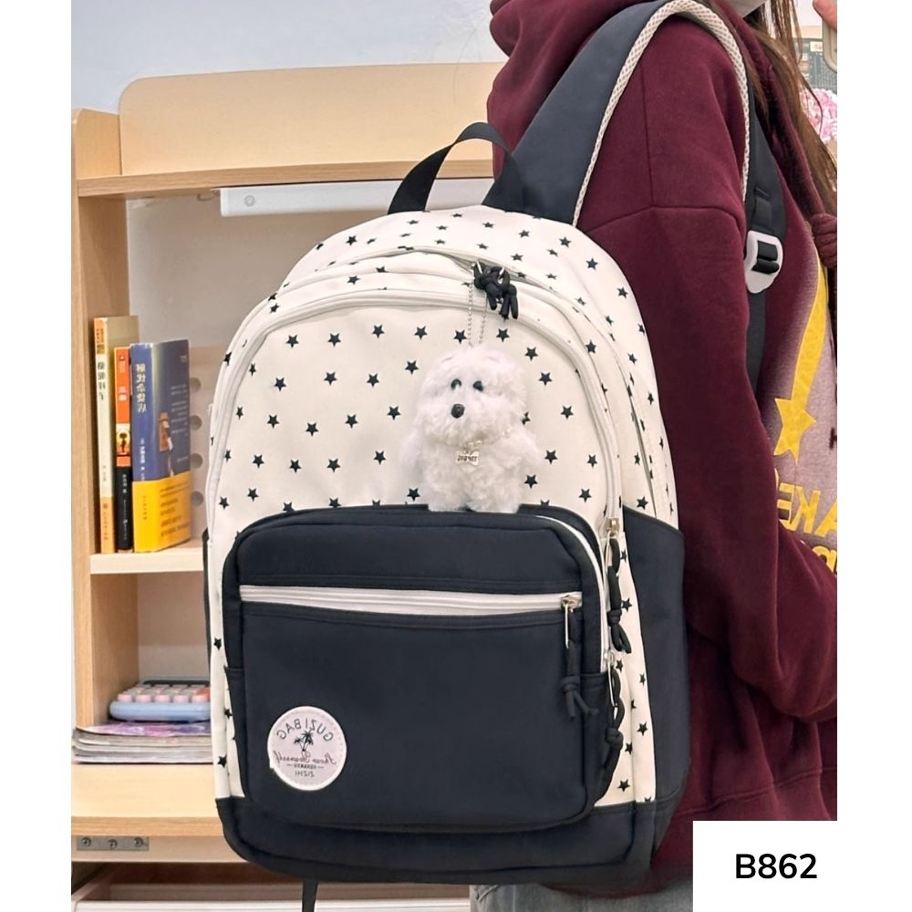Balo đi học nữ cho học sinh ,sinh viên phối màu pastel nhiều ngăn phong cách Ulzzang B862 ...