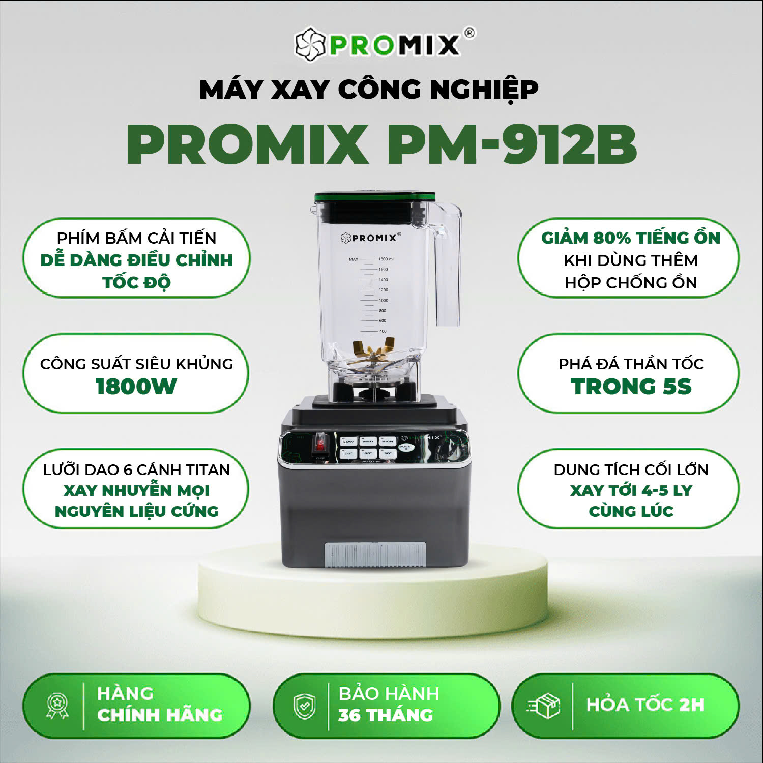 Máy xay sinh tố công nghiệp Promix PM 911B + PM 912 ( 2025 ) - Bảo hành ...
