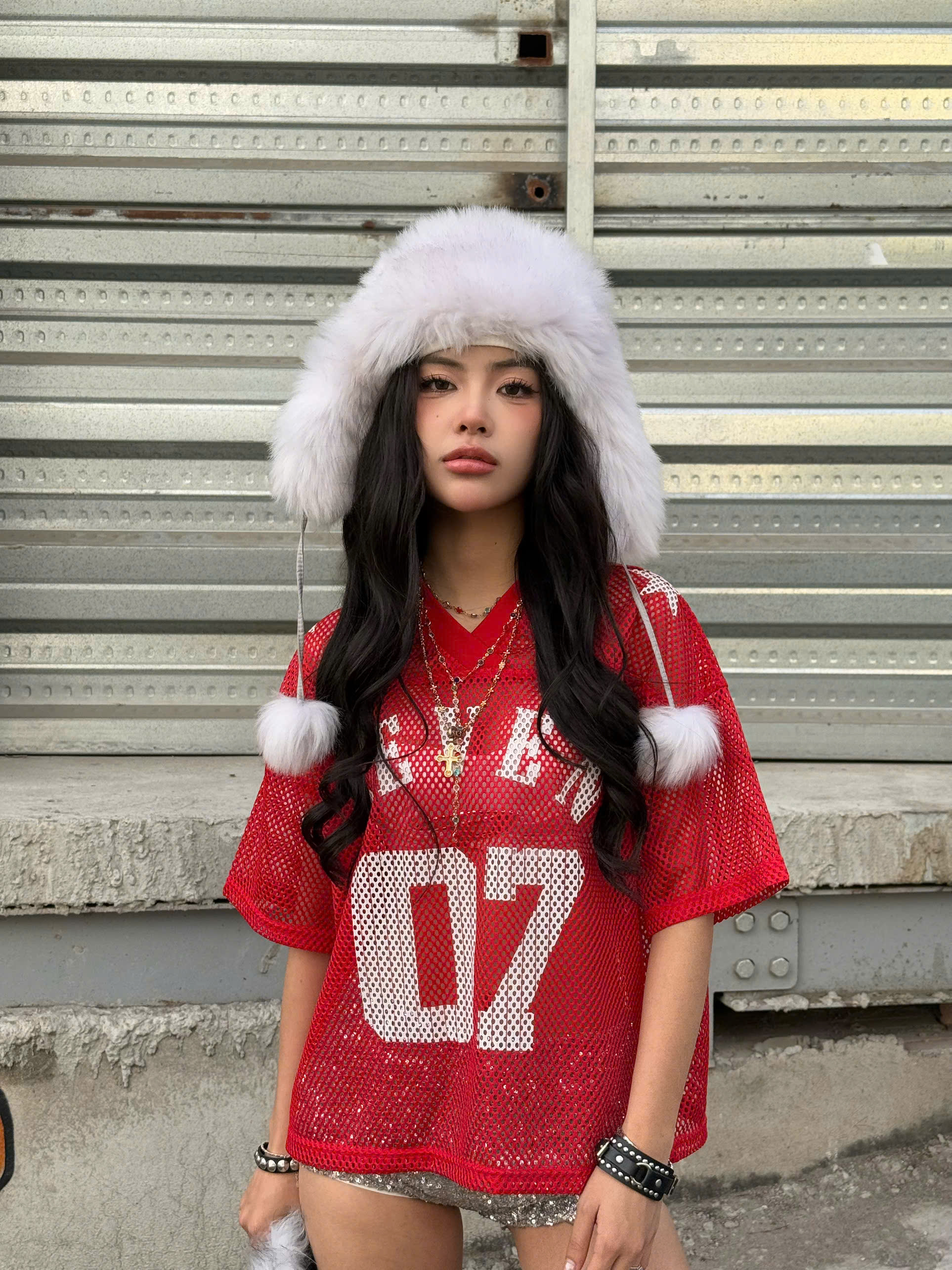 Áo thun jersey lưới cổ V NEWSEVEN Boxy Mesh T-shirt NAT.455 | Shopee ...