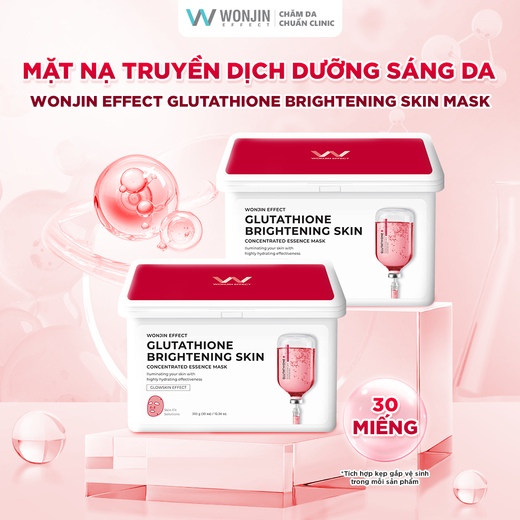 [25.12- Tặng BNBG Placenta] Hộp 30 Mặt Nạ Dịch Giúp Dưỡng Sáng Wonjin Effect Glutathone ...