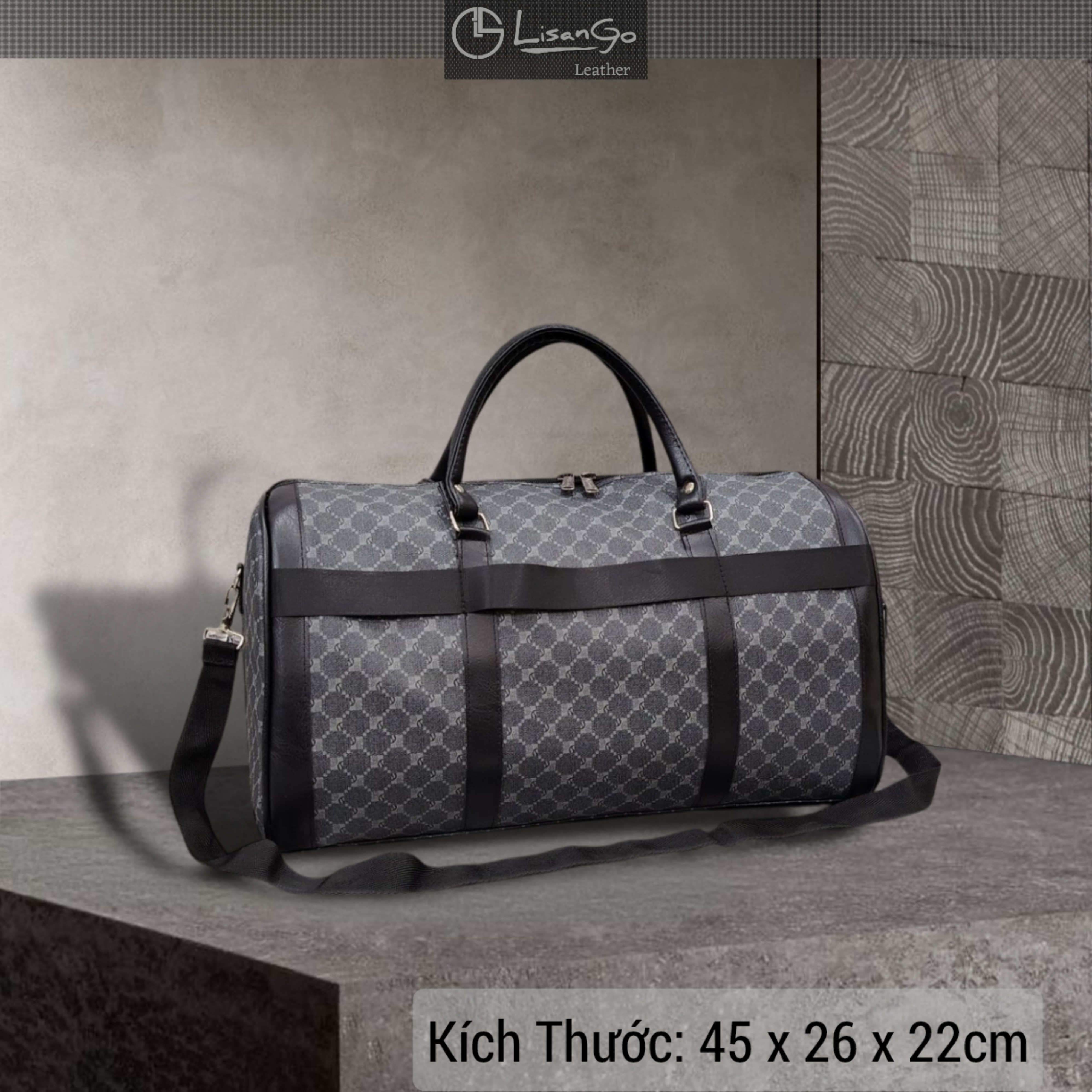 Túi du lịch LISANGO cao cấp TDL507GXD, Da PU họa tiết sang trọng sức ...