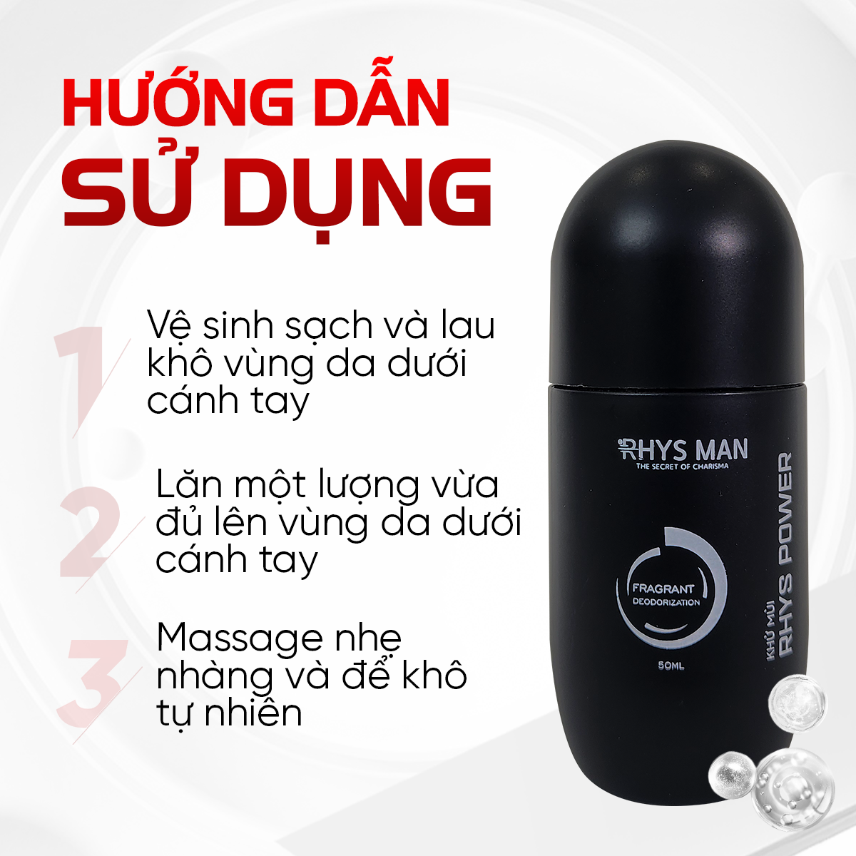 Lăn khử mùi RHYS MAN khử mùi kiểm soát mồ hôi Rhys Power 50ml | Shopee ...
