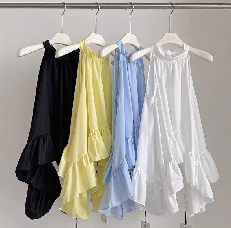 Áo Cổ Yếm Vạt Layer”SUMI TOP”Chất Gió Su 4 màu siêu xinh-Dành cho Nữ ...