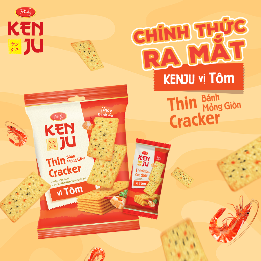 [HCM | TẶNG BÁNH KENJU] Bánh quy Kenju Richy vị rau củ, vị tôm túi 192g, hộp 288g, Bánh Kẹo ...