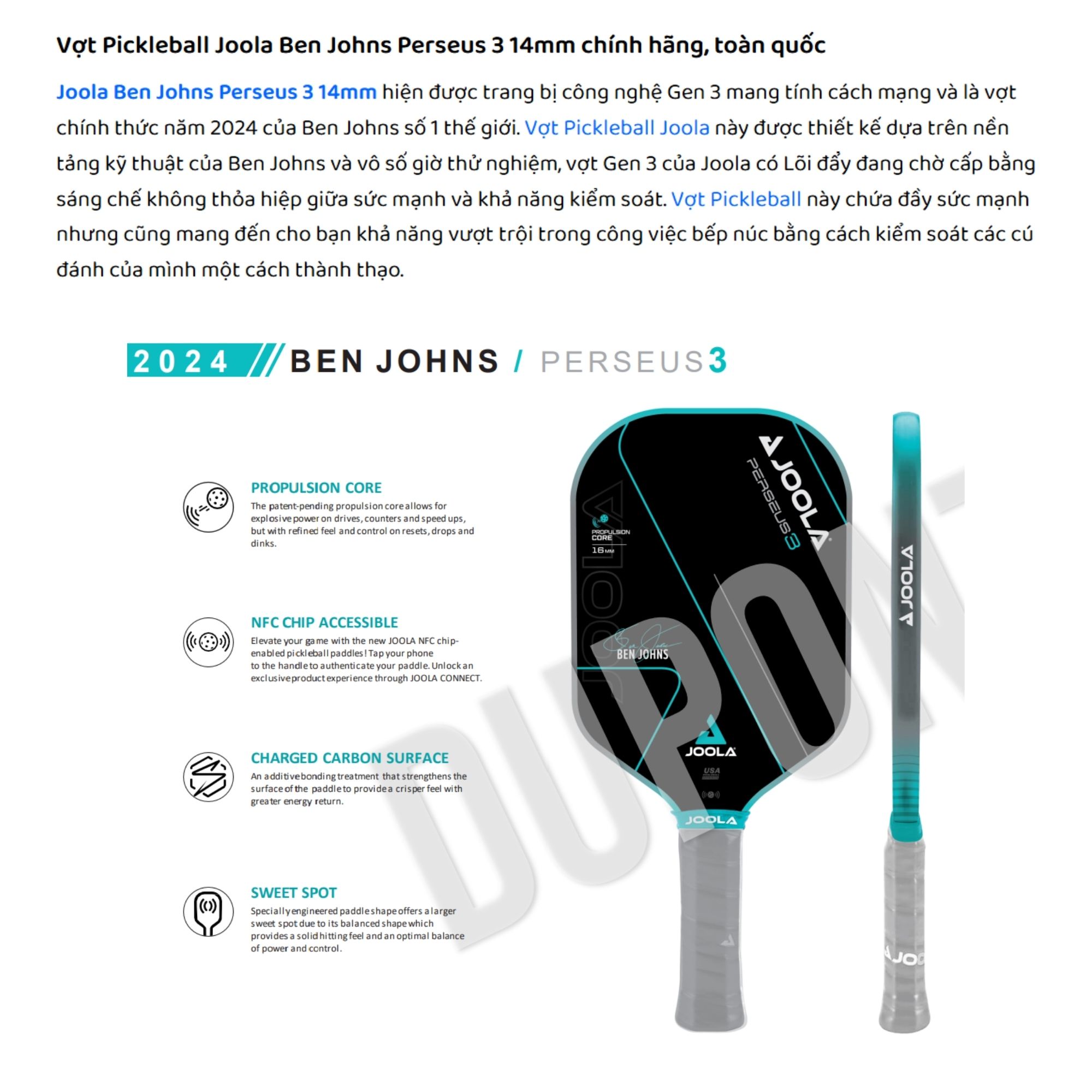 Vợt Pickleball Joola Gen 3, vợt Pickleball Joola chính hãng (Anna ...