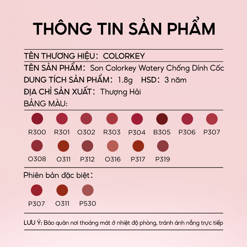 Son Lì Colorkey Soft Matte Water Tint Bền Màu Lâu Trôi, Không Dính Cốc ...