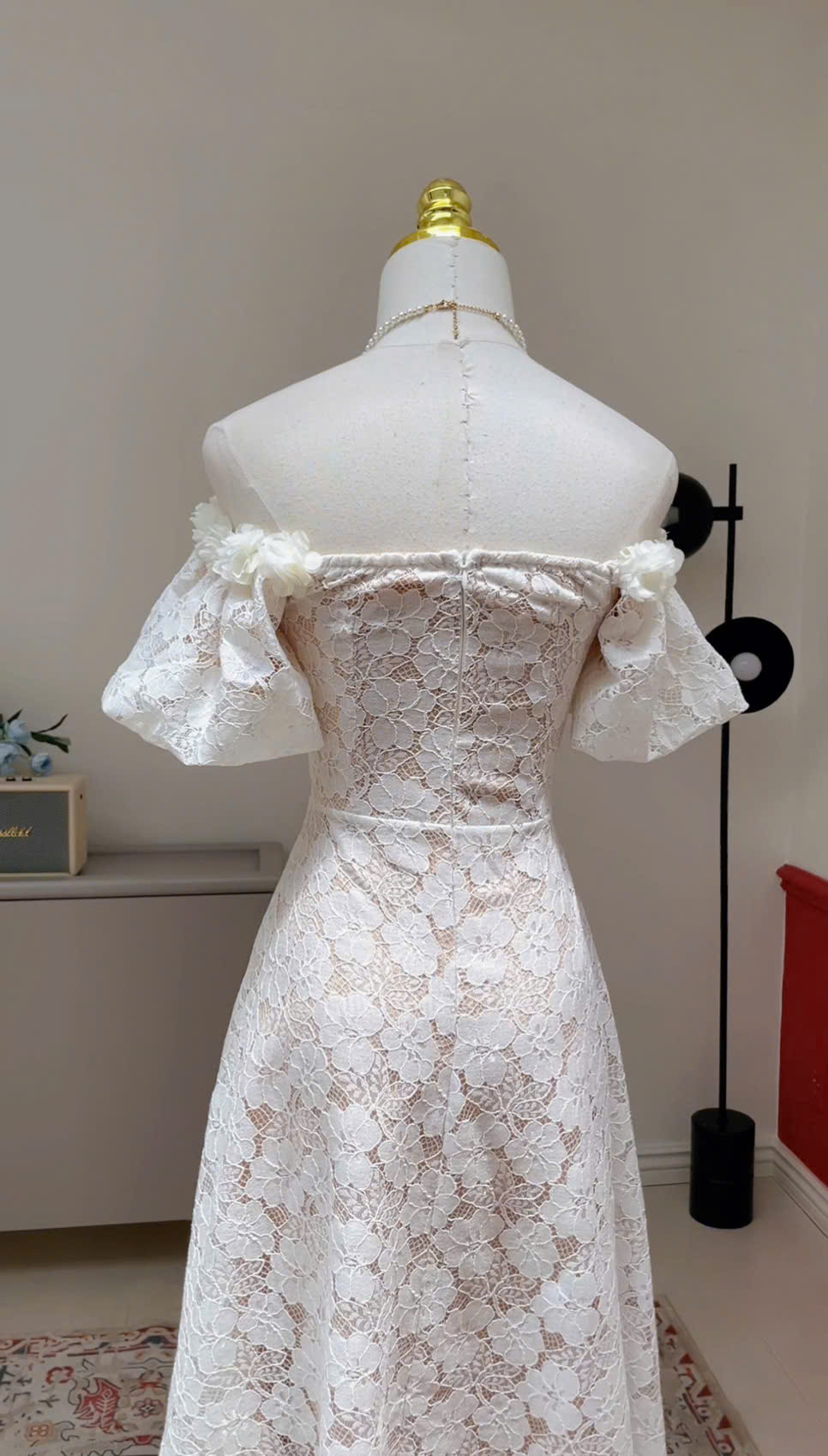 D315 Cabernet Sivi Dress Ren đính hoa trễ vai dáng dài đi tiệc sang chảnh | Shopee Việt Nam