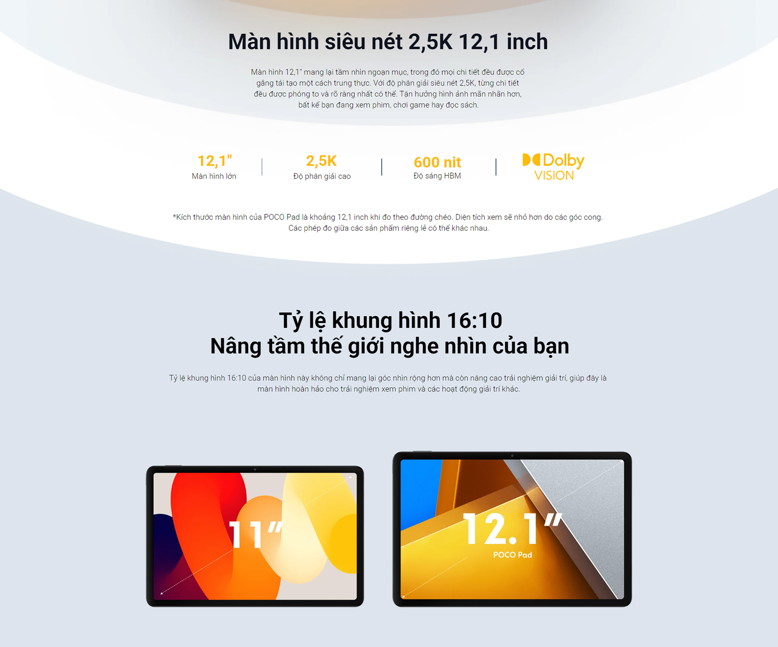 Máy tính bảng POCO Pad (8+256GB) | Màn hình 12,1" 120Hz 2,5K | SD 7sGen2 | Pin 10000mAh + 33W ...