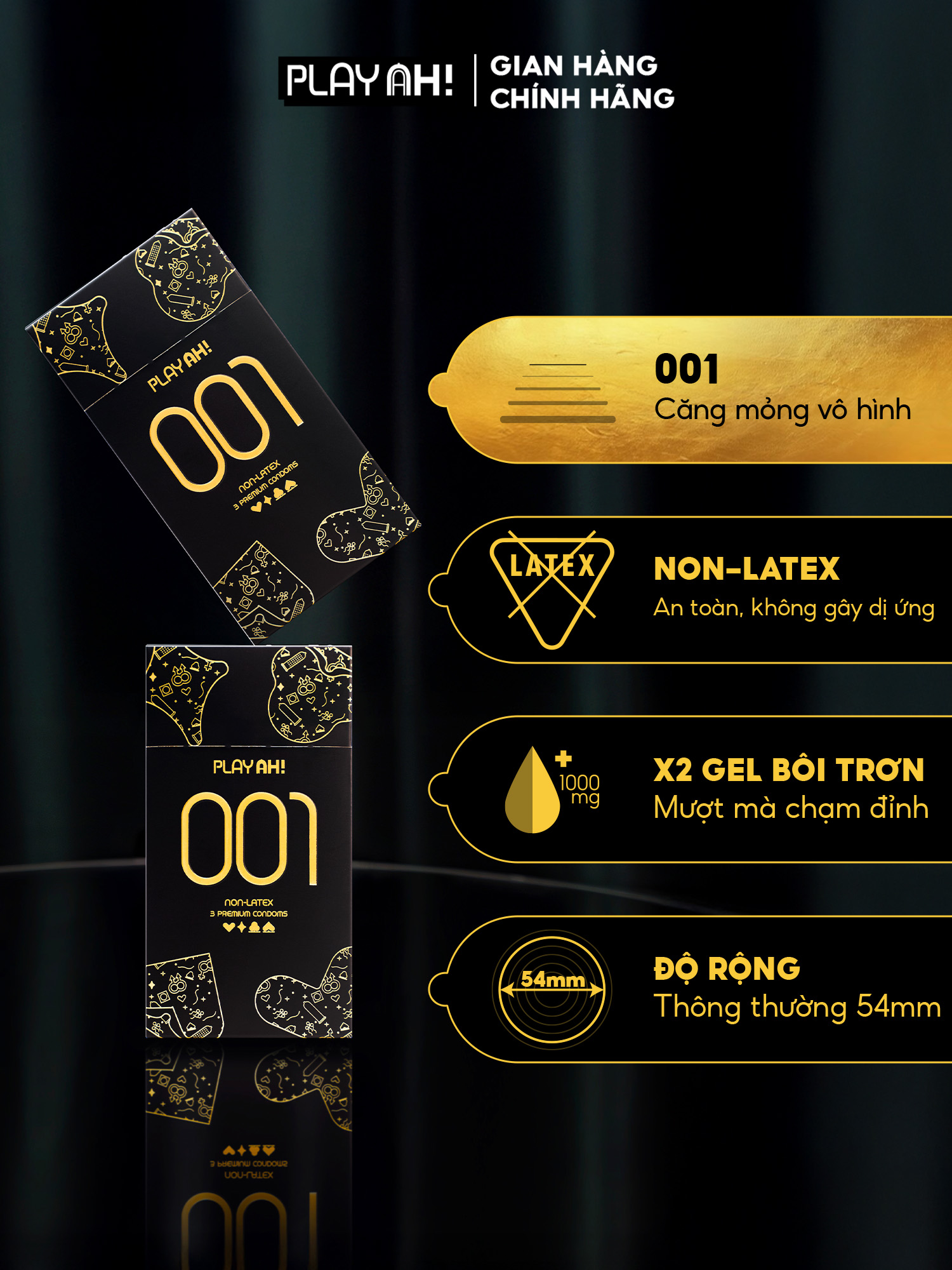 Bao Cao Su PlayAh! Non-Latex Siêu Mỏng 001 - Hộp 3 Cái | Shopee Việt Nam