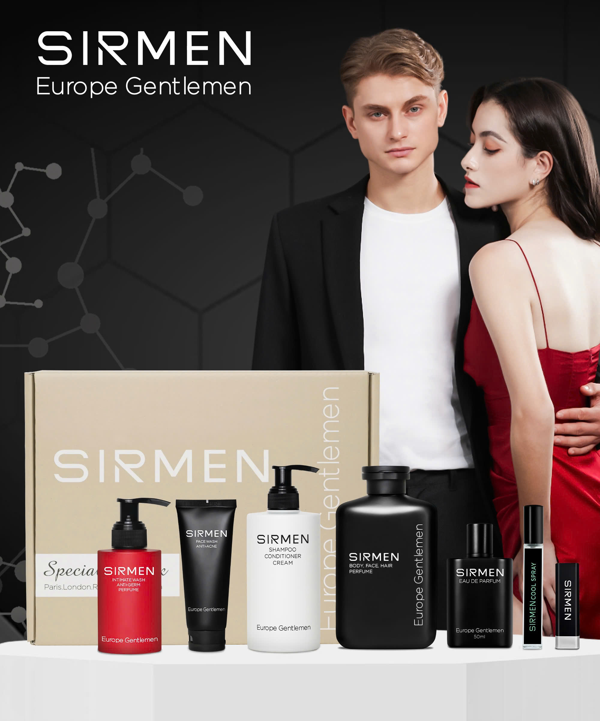 Sữa tắm gội nam 4 in 1 hương nước hoa châu Âu SIRMEN Europe Gentlemen ...