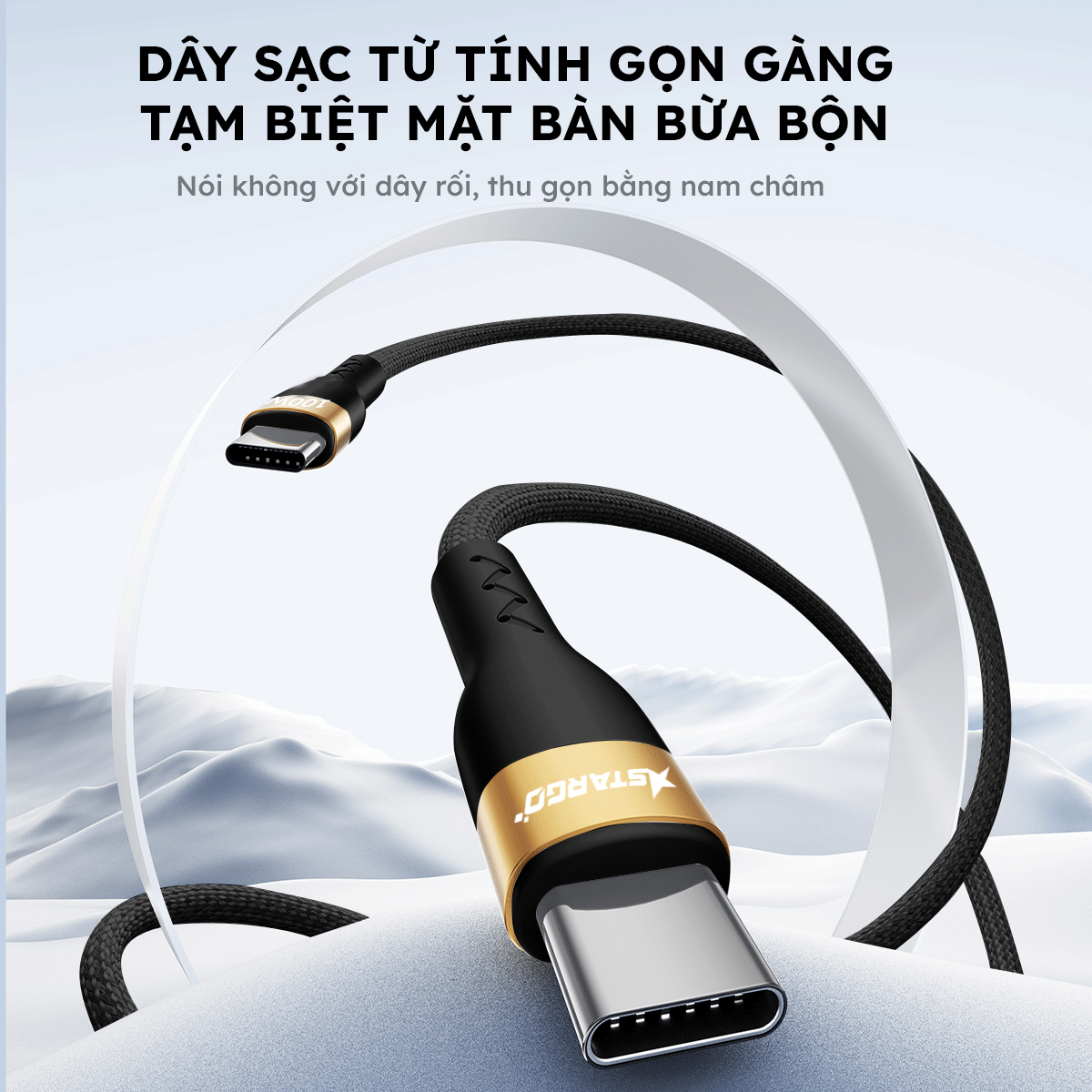 Cáp sạc nhanh từ tính StarGO UltraLink C2 Type-C To Type-C 100W dài 1 ...