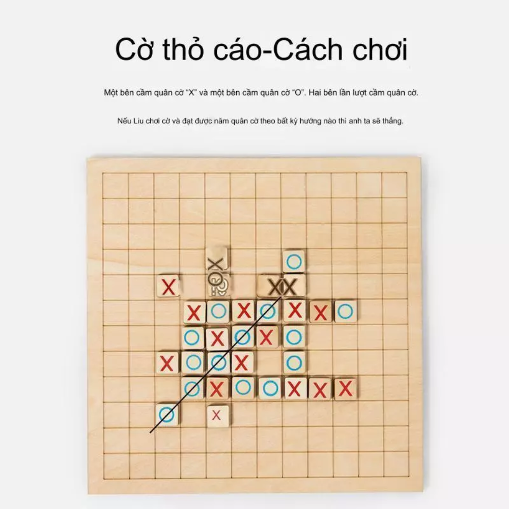 Bộ Cờ Caro DIDDOOGLT Đồ Chơi Kẻ Caro XO Cho Bé Bằng Gỗ Tự Nhiên Hỗ Trợ ...