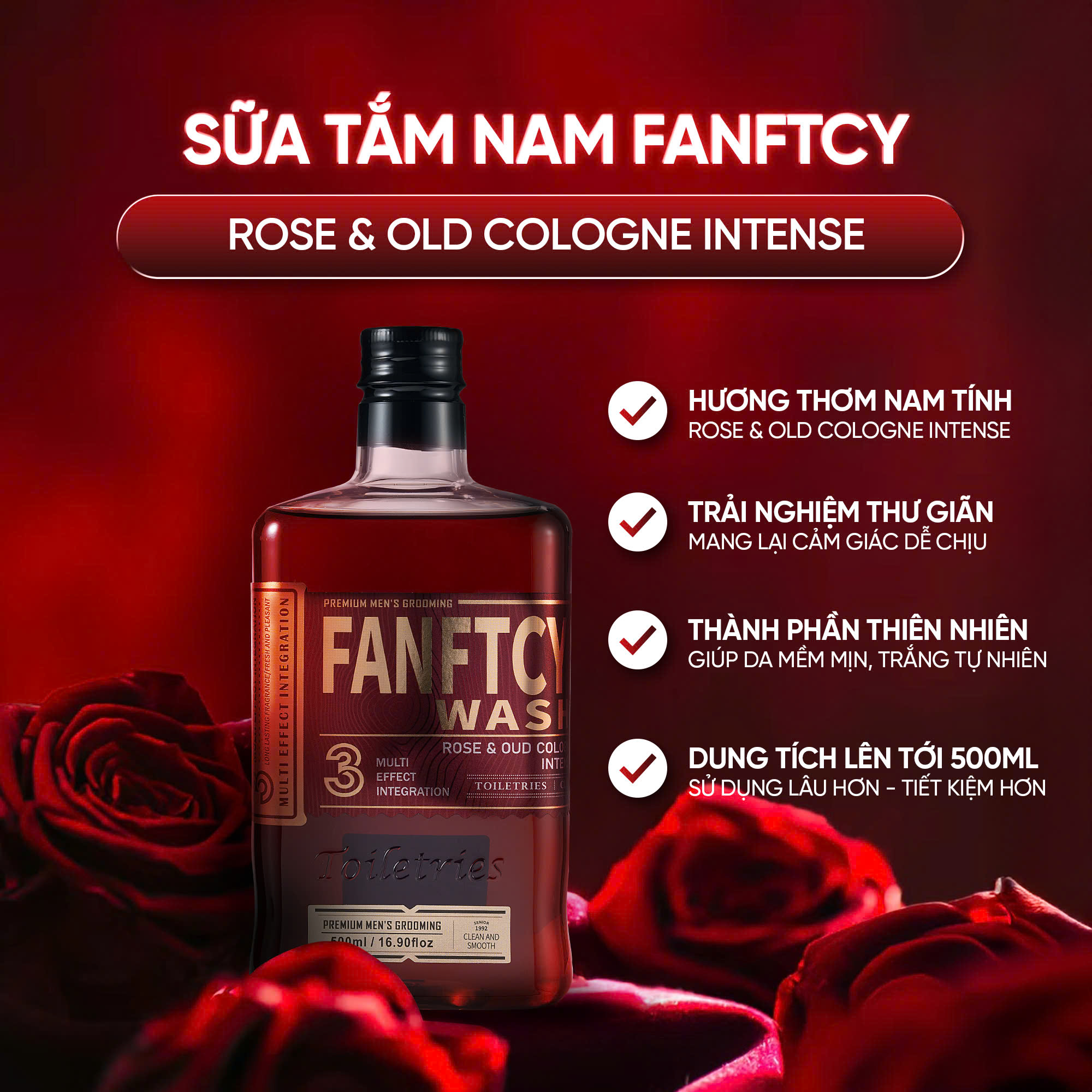 Sữa tắm nam Fanftcy Wash Citrus Burs / Rose & Old Cologne Intense 110ml ...
