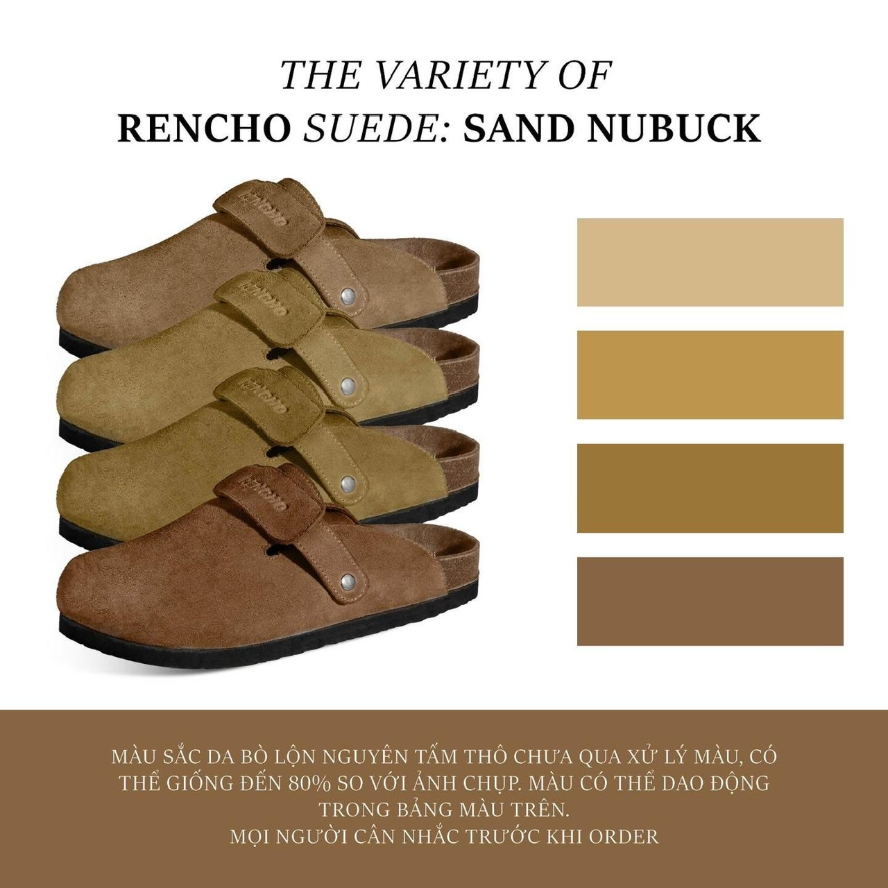 RENCHO PREMIUM Dép Nam Nữ da bít mũi MULE BOSTON LÓT DA BÒ NGUYÊN TẤM ...