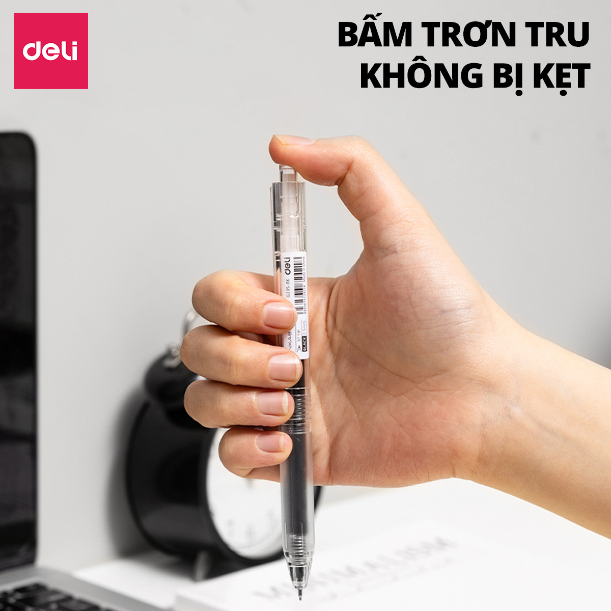 [x3 LƯỢNG MỰC]Bút Gel Deli Nhanh Khô Ngòi 0.5mm Viết Trơn Tru Có Đệm ...