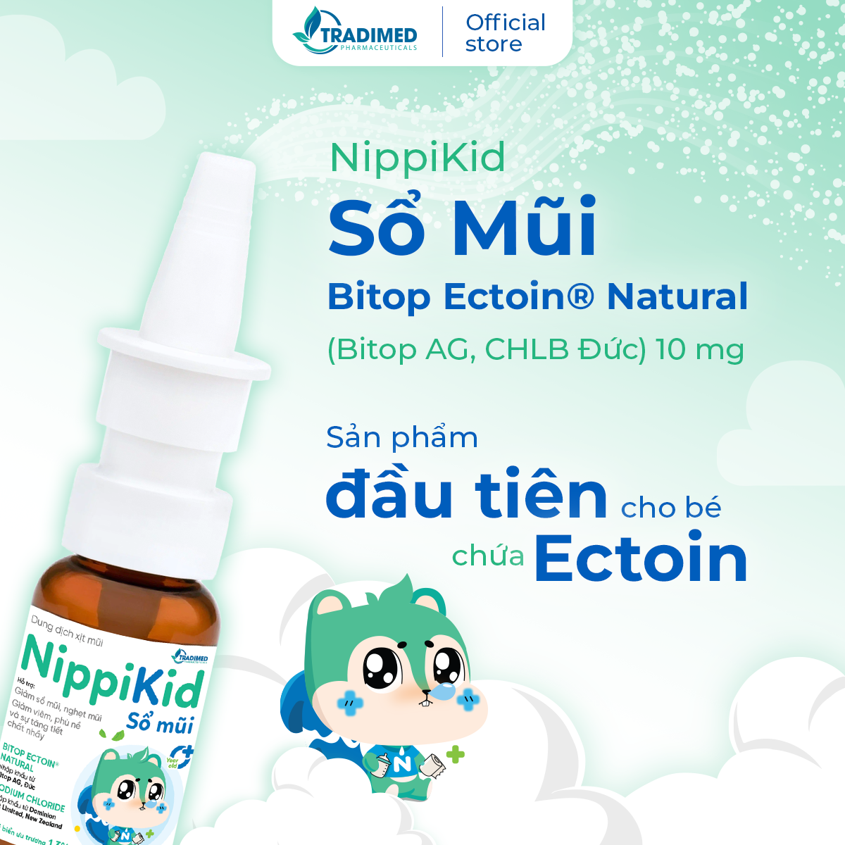 Xịt Sổ Mũi NippiKid Dành Cho Bé, 15ml Chứa Ectoin - Hỗ Trợ Giảm Viêm Mũi, Sổ Mũi, Nghẹt Mũi ...