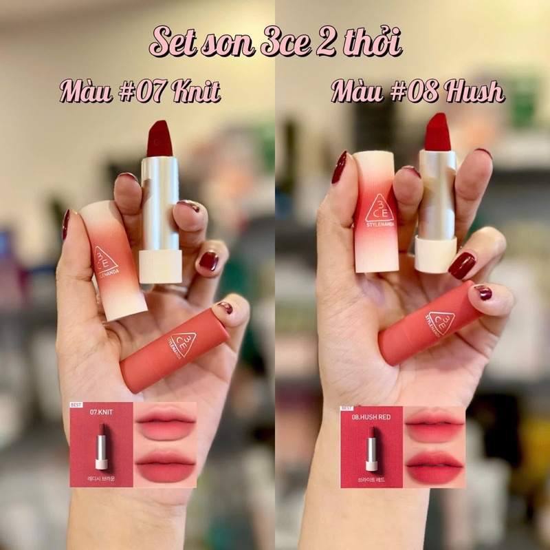 [3CE] SET SON THỎI LÌ 3CE HUG ME CASHMERE | Shopee Việt Nam