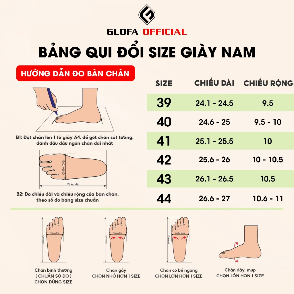 Giày Thể Thao Nam GLOFA - G65, Giày Nam Cao Cấp 3 Màu Cá Tính, Giày Da ...