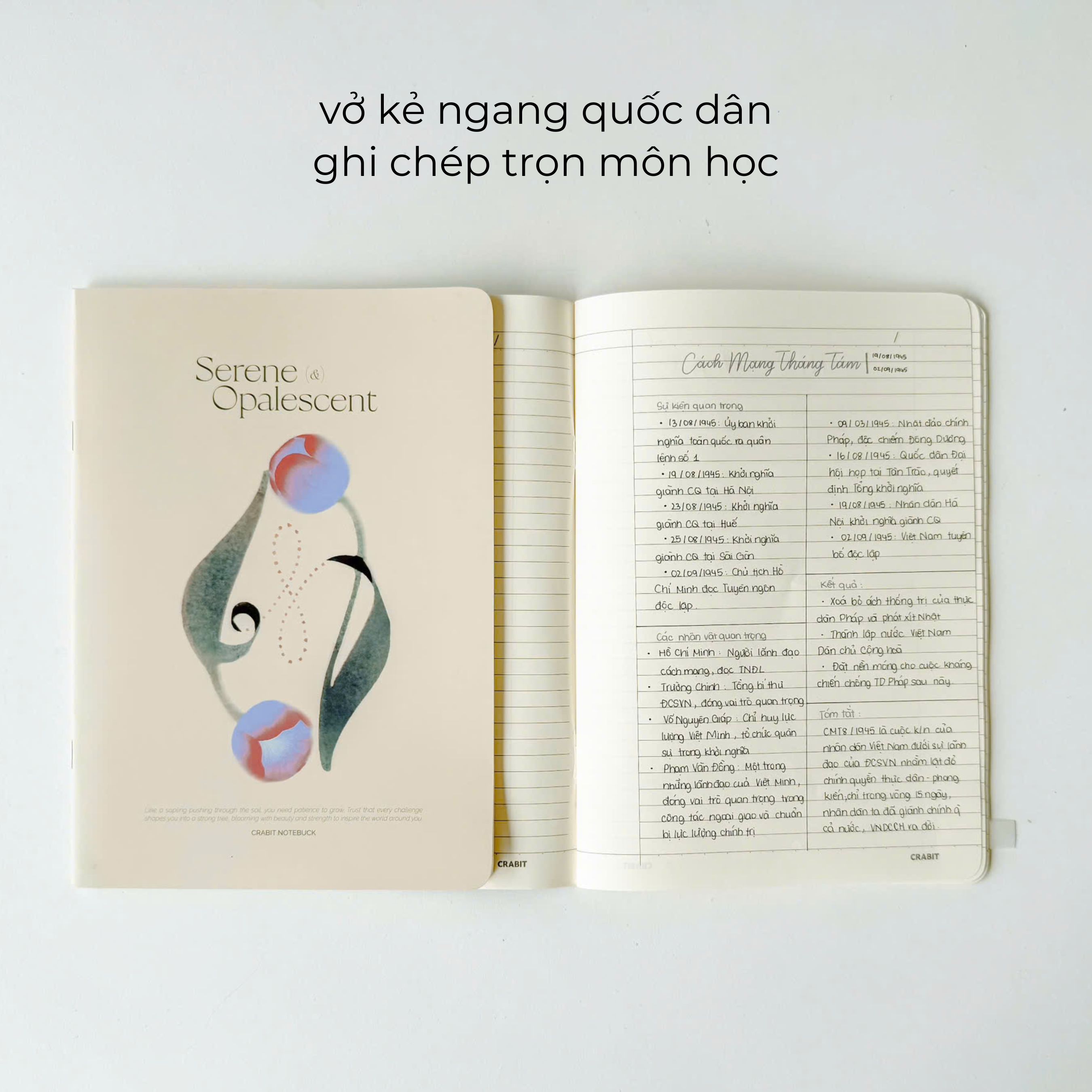 Vở kẻ ngang 80 120 trang Crabit tập học sinh ghi chép set vở xinh cute ...