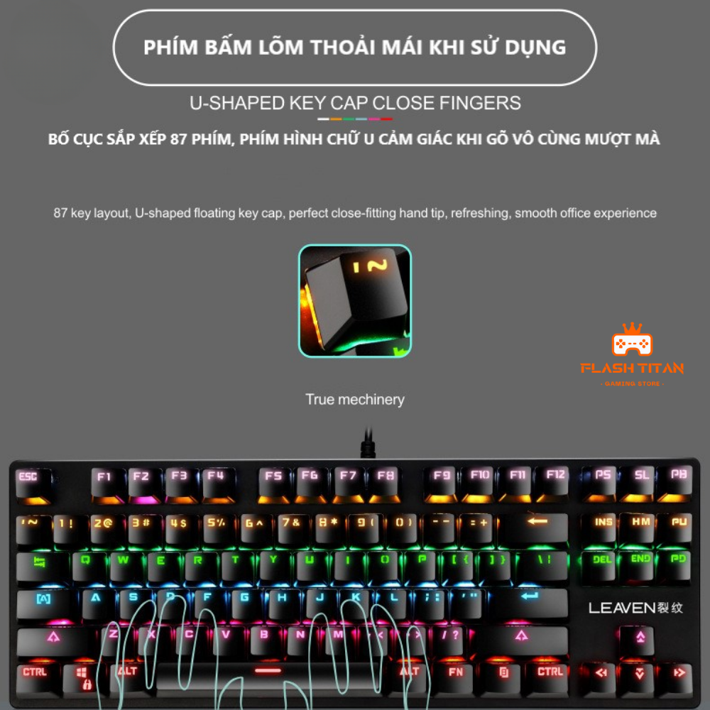 Bàn phím Cơ Gaming K550 V3 - Hỗ trợ đa dạng hệ điều hành - Led nhiều ...
