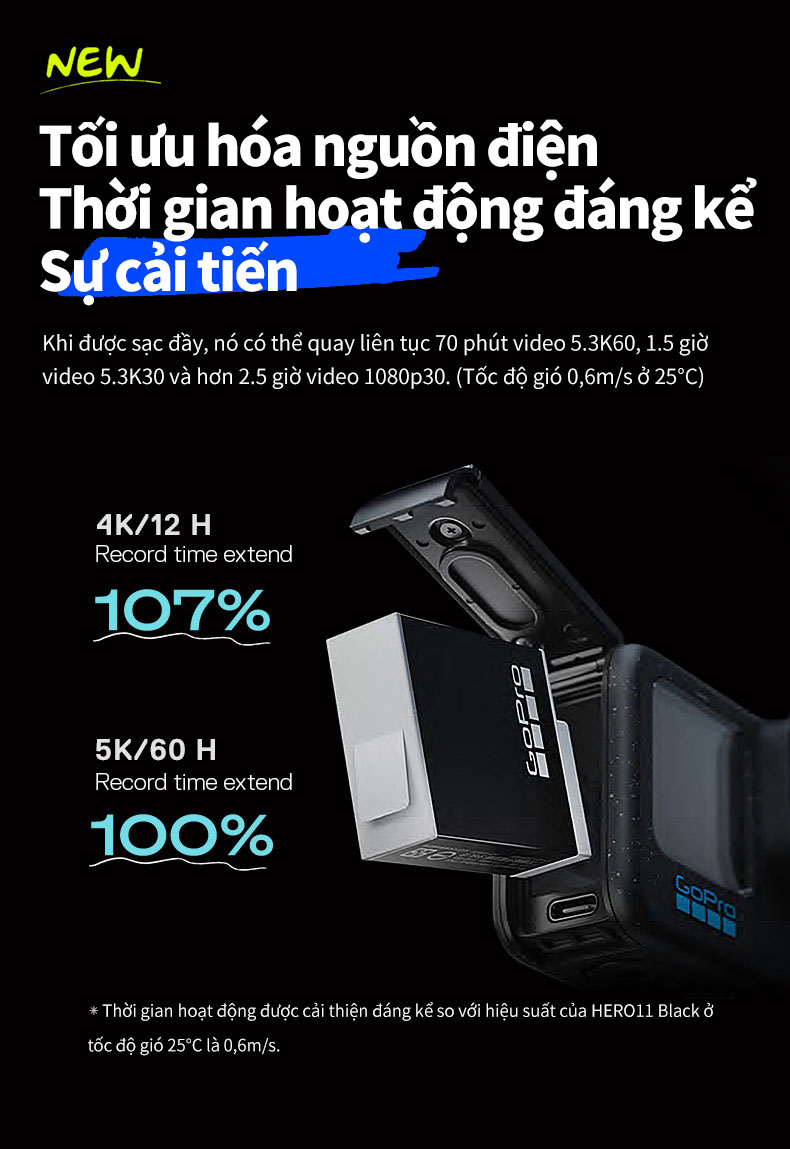 [BẢO HÀNH 1 NĂM] GoPro HERO12 Black Camera hành động chống thấm nước 5.3K/60, 4K120, Photo 27MP ...