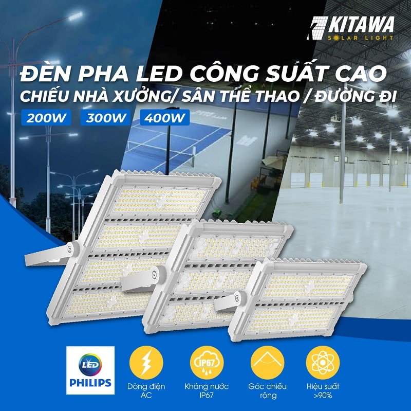 Đèn Pha LED 200W Cao Cấp 2 Khoang KITAWA Chống Nước IP67 - AC.DP05.200 | Shopee Việt Nam