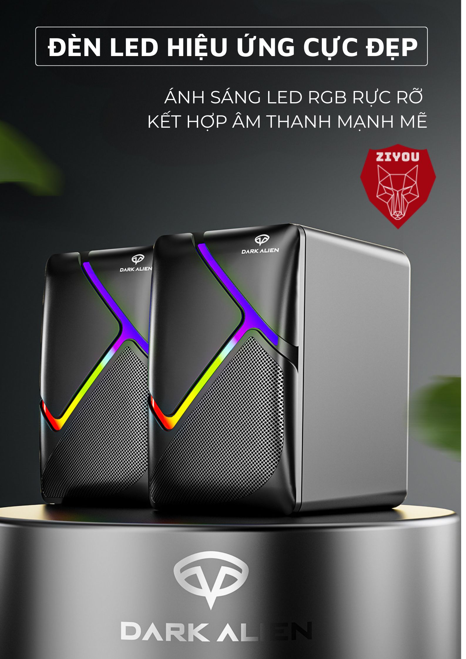 Loa Vi Tính Mini Để Bàn Ziyou Dark Alien S-511 Âm Thanh Super Bass Cực ...