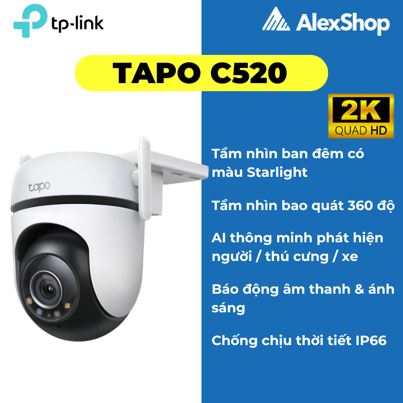 [COMBO] Camera TP-Link Tapo C520WS + Thẻ 64GB + Hộp Kĩ Thuật ,Camera ...