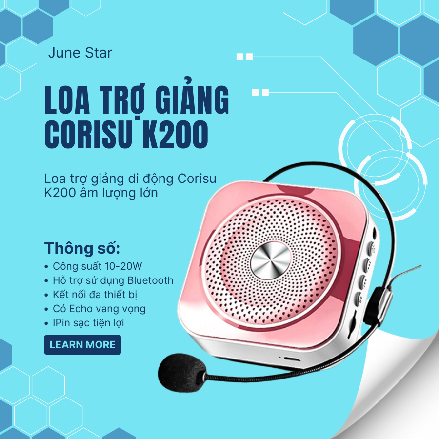 Loa Trợ Giảng Corisu K200 Mẫu Mới Nhất 2024, Máy Trợ Giảng Kết Nối Bluetoot Nhỏ Gọn, Âm Thanh ...