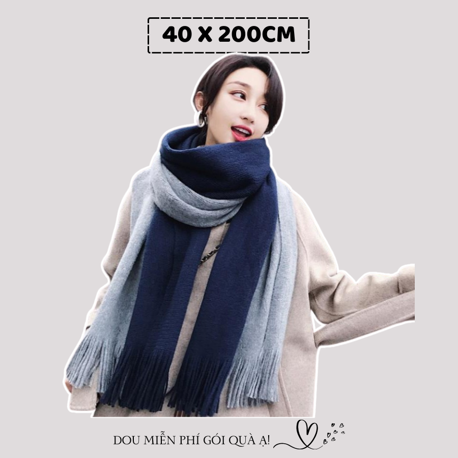 Khăn Len Cashmere Quàng Cổ Unisex Dày Ấm, Khăn Len Dệt Kim Tone Xám ...