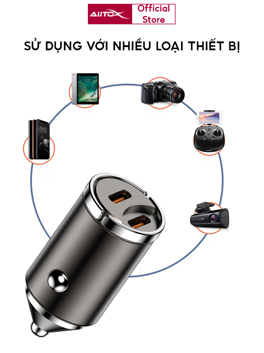 Tẩu sạc nhanh ô tô Tàng hình AutoX Công suất tối đa 100W thiết kế chìm 100W BH 12 tháng | Shopee ...