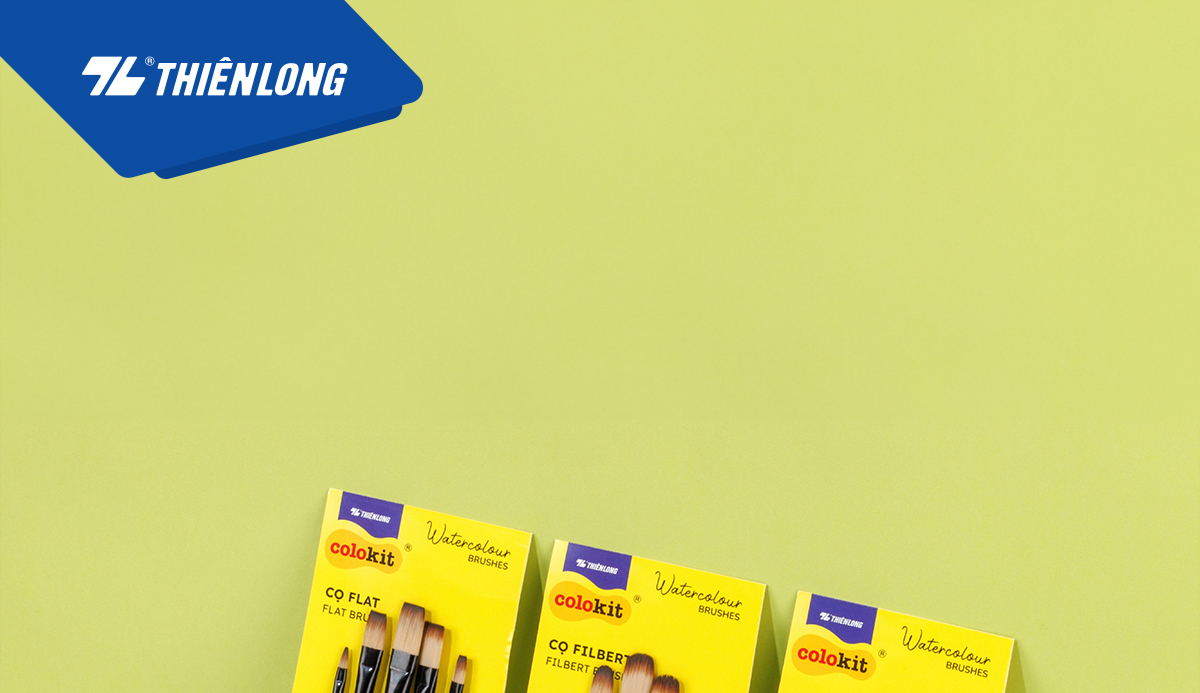 Bộ 5 Cọ vẽ màu nước đầu Round/ Flat/ Filbert Thiên Long Colokit - Cọ ...