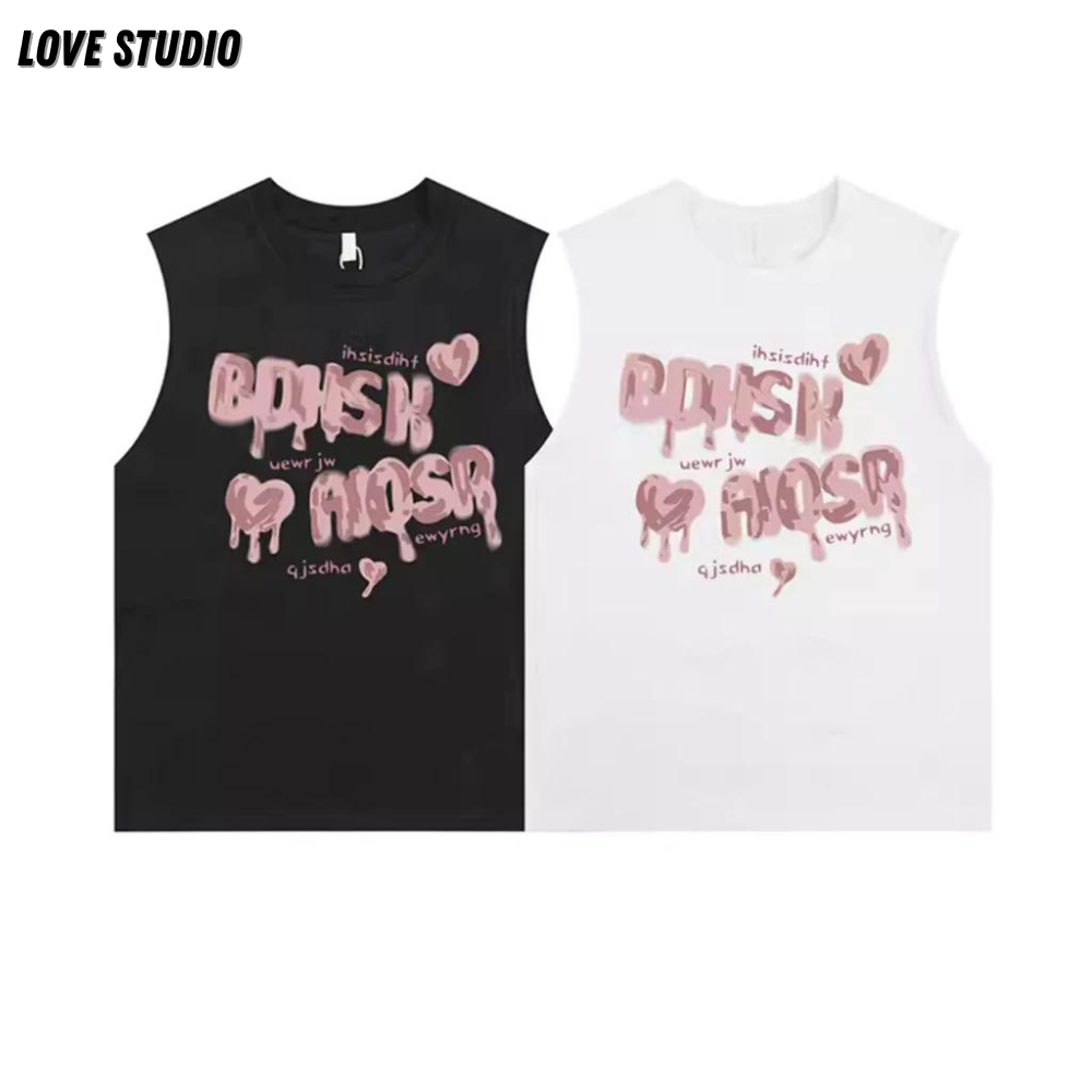 Áo Tanktop Ba Lỗ Nam Nữ In Họa Tiết Chữ Hồng LoveStudio Nam Nữ Unisex ...