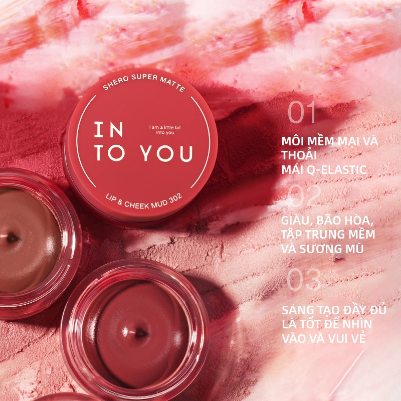 Son bùn HŨ INTO YOU makeup MÁ HỒNG dạng mousse 5g màu lì trong hũ ...