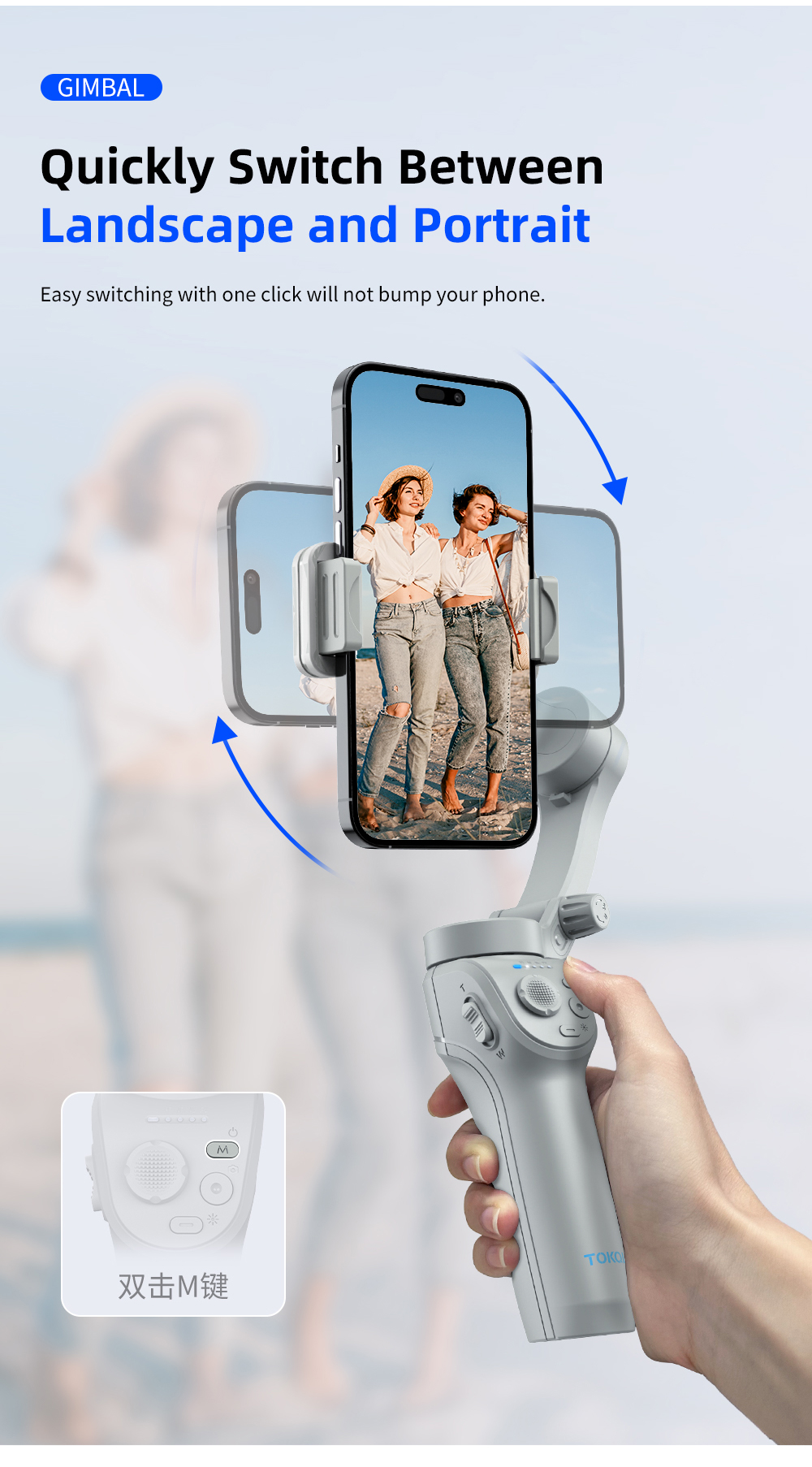 Gimbal Chống Rung 3 Trục CYKE TOKQI M01 Quay Phim Chống Rung Theo Dõi Khuôn Mặt Thông Minh ...