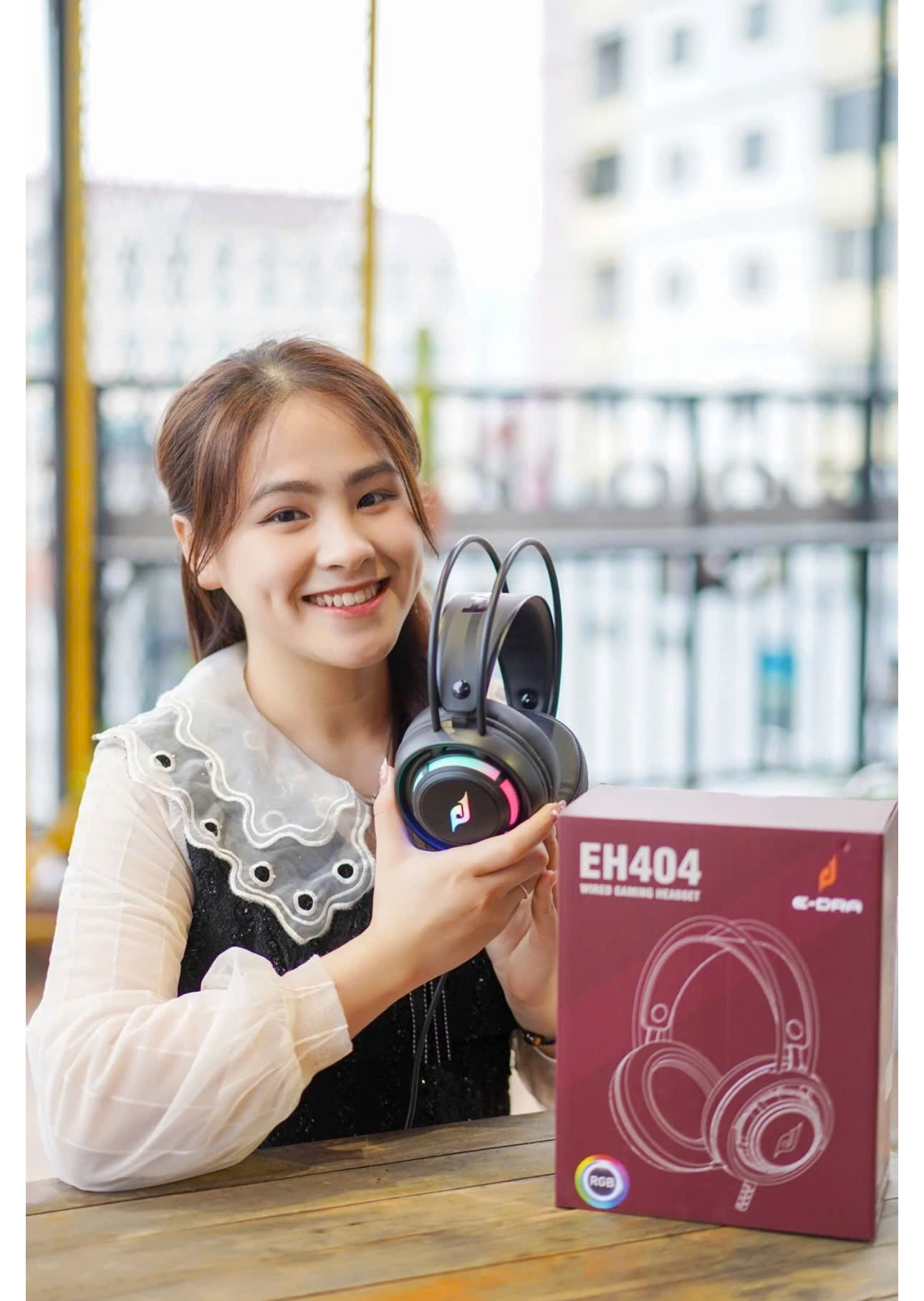 Tai nghe gaming EDRA EH404 LED RGB - Mic ngắn (Kết nối cổng USB) Chính ...