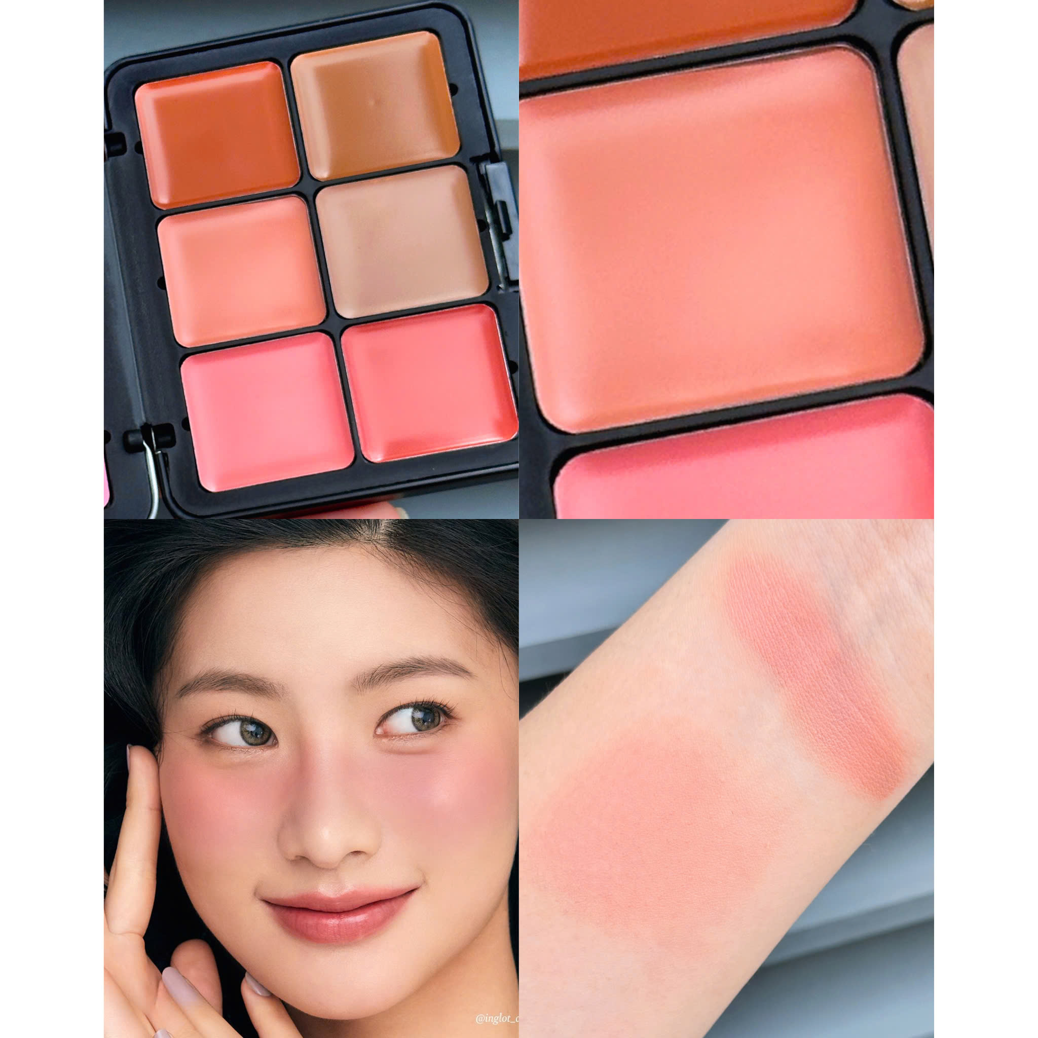 [Bảng má kem Mona] Bảng má hồng kem Mona Blush Palette 12 ô màu có khối ...