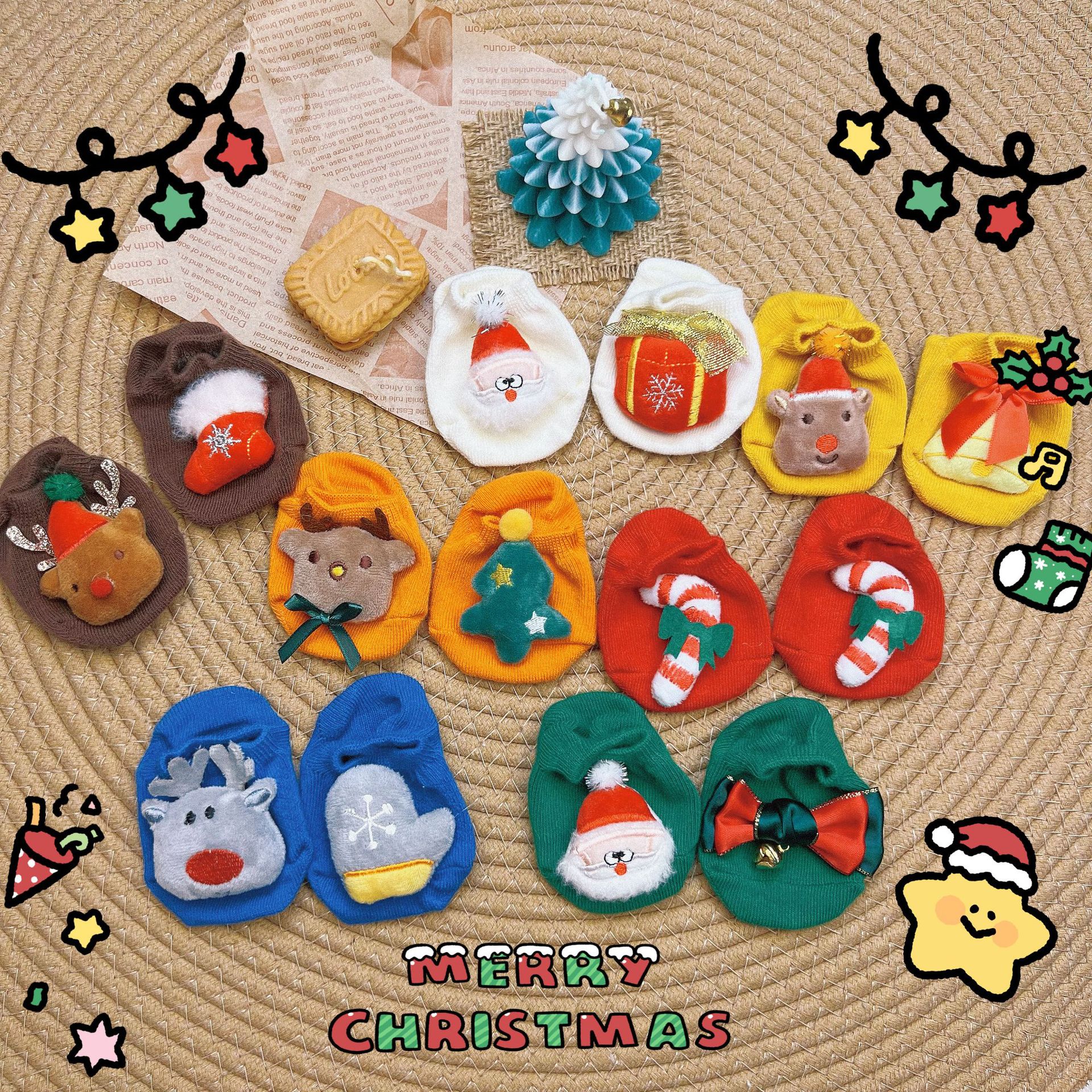 Tất Thú 3D Noel Cổ Ngắn Cho Bé Trai Bé Gái - Vớ Chống Trượt Hình Thú ...