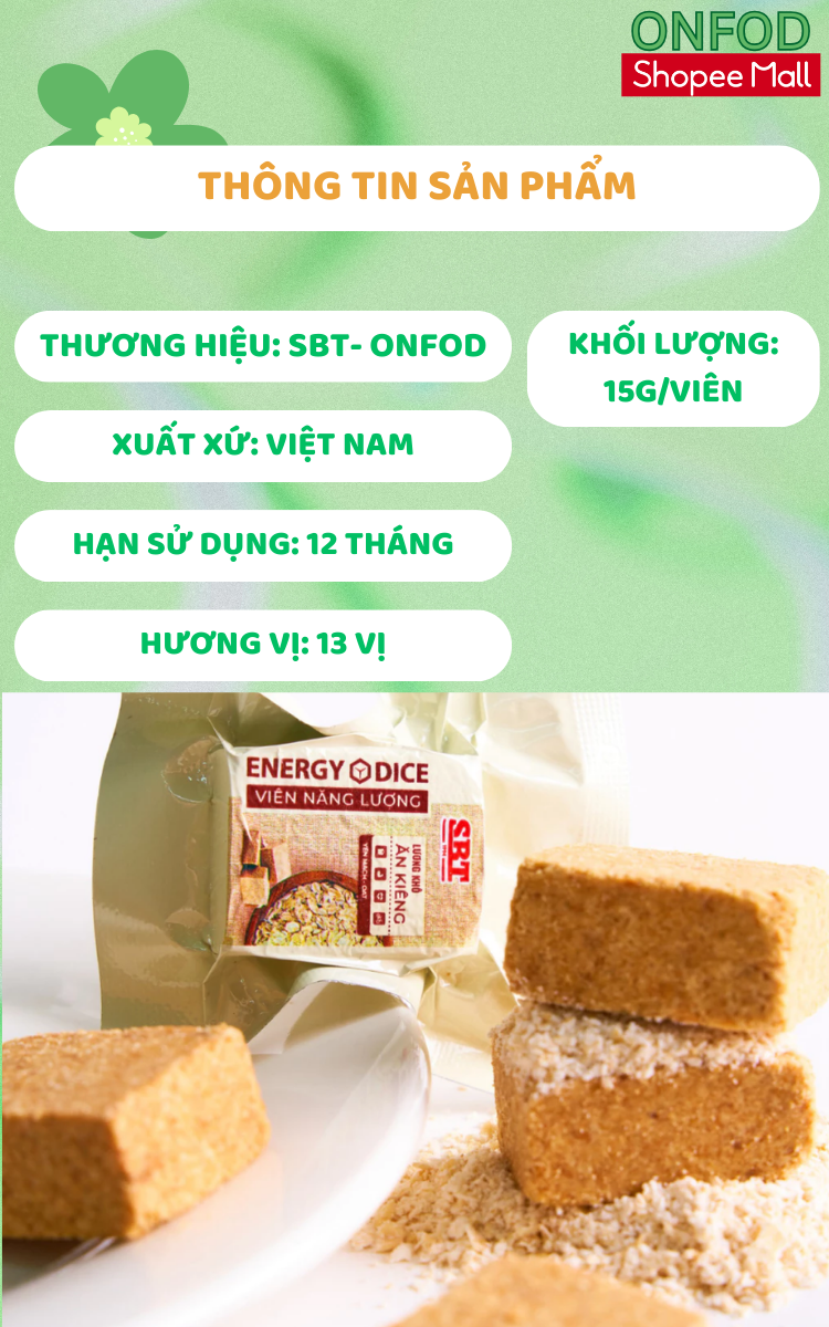 5 Viên Lương khô ăn kiêng mini SBT ONFOD mix vị dinh dưỡng giảm cân ăn chay healthy eat clean ...
