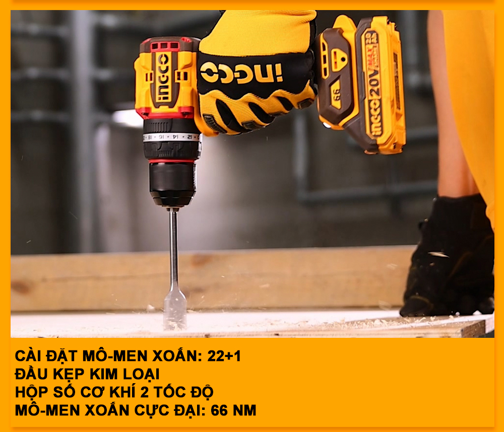 Máy khoan pin chính hãng 20V búa 3 chức năng motor không chổi than 66Nm Body CDLI206681 ...