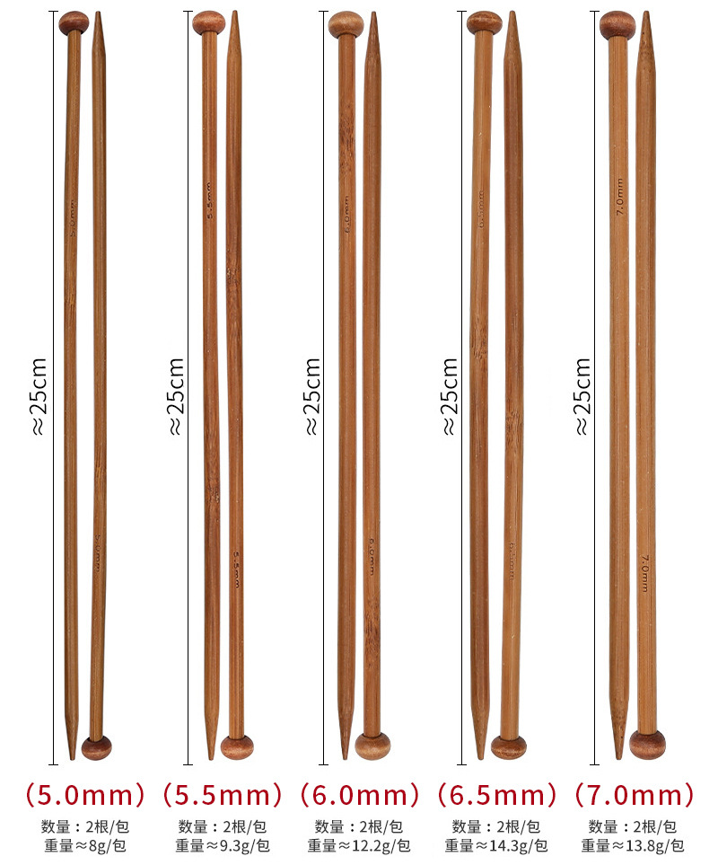 Kim đan len, que đan len gỗ 25cm nhiều size có đầu chặn - Phụ kiện đan ...