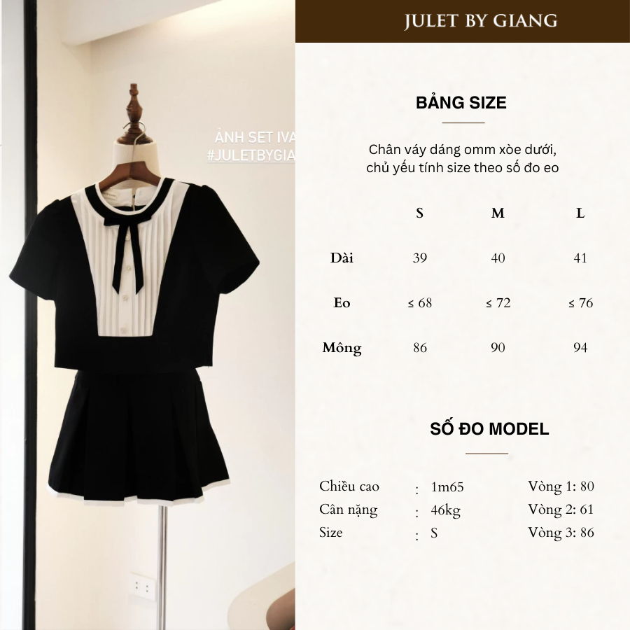 [JULETBYGIANG] Set Áo kiểu nữ tiểu thư Ivan tay ngắn phối cổ xếp ly ...