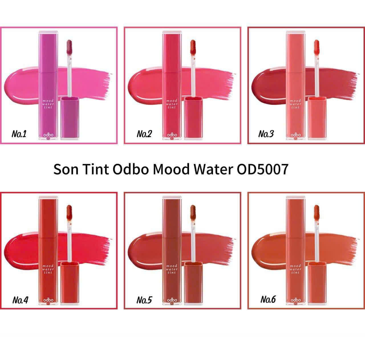 Son bóng Odbo mood water tint (đầy đủ mã màu) | Shopee Việt Nam