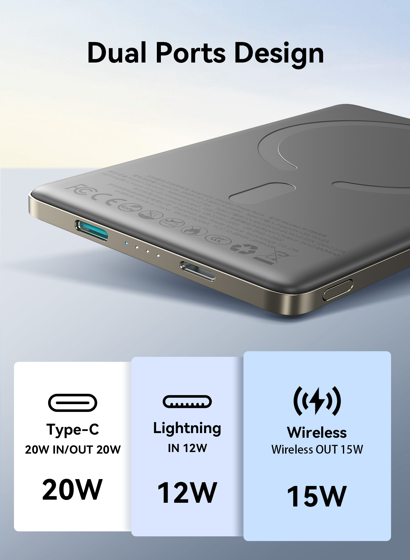 Sạc dự phòng không dây 20W nam châm Joyroom PBM08 siêu mỏng - Chính hãng VN chứng nhận 3C-FCC-CE ...