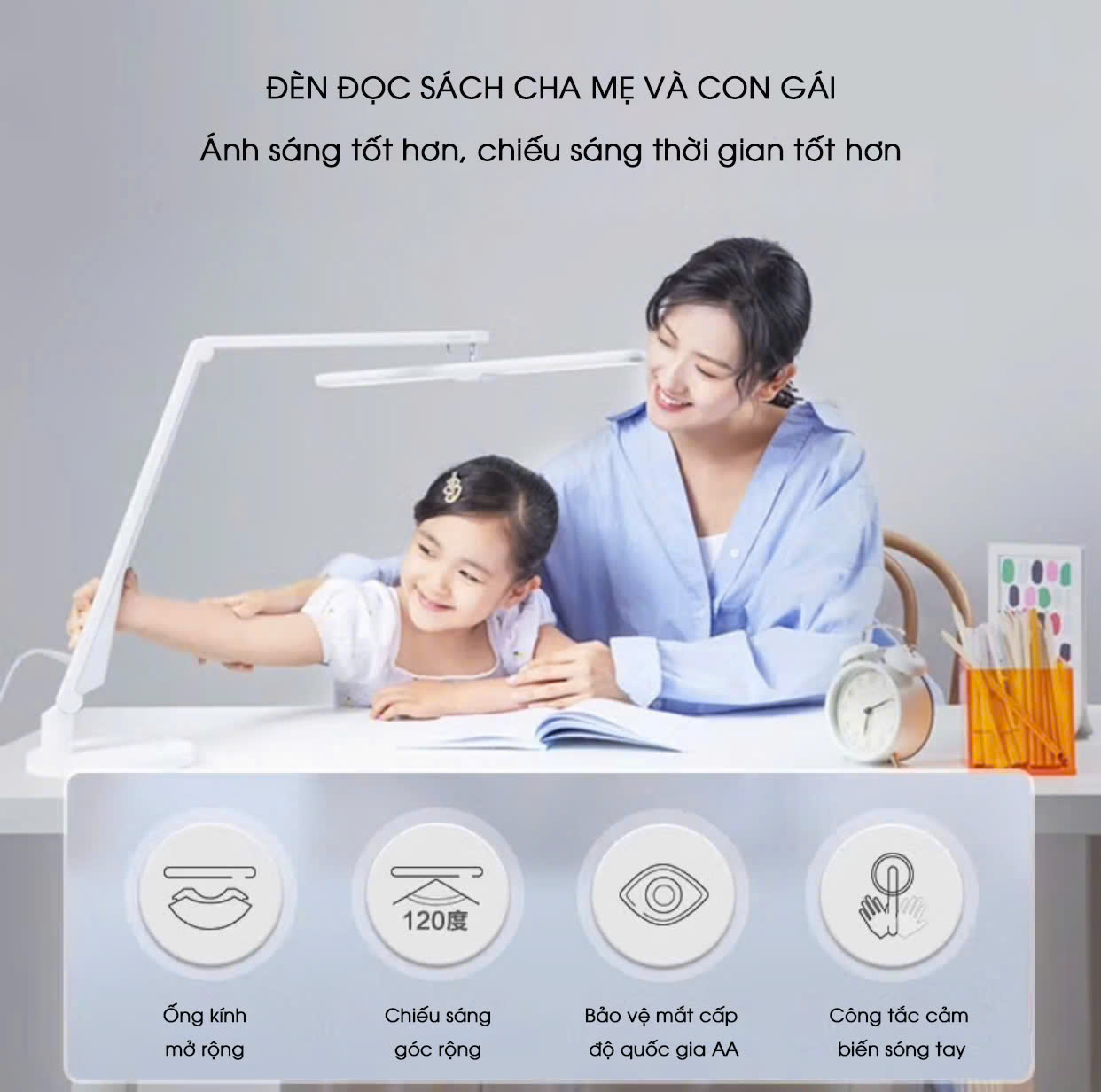 Đèn Bàn LED cao cấp PANASONIC HHGLT0633 20W, Không ánh sáng xanh Chip ...