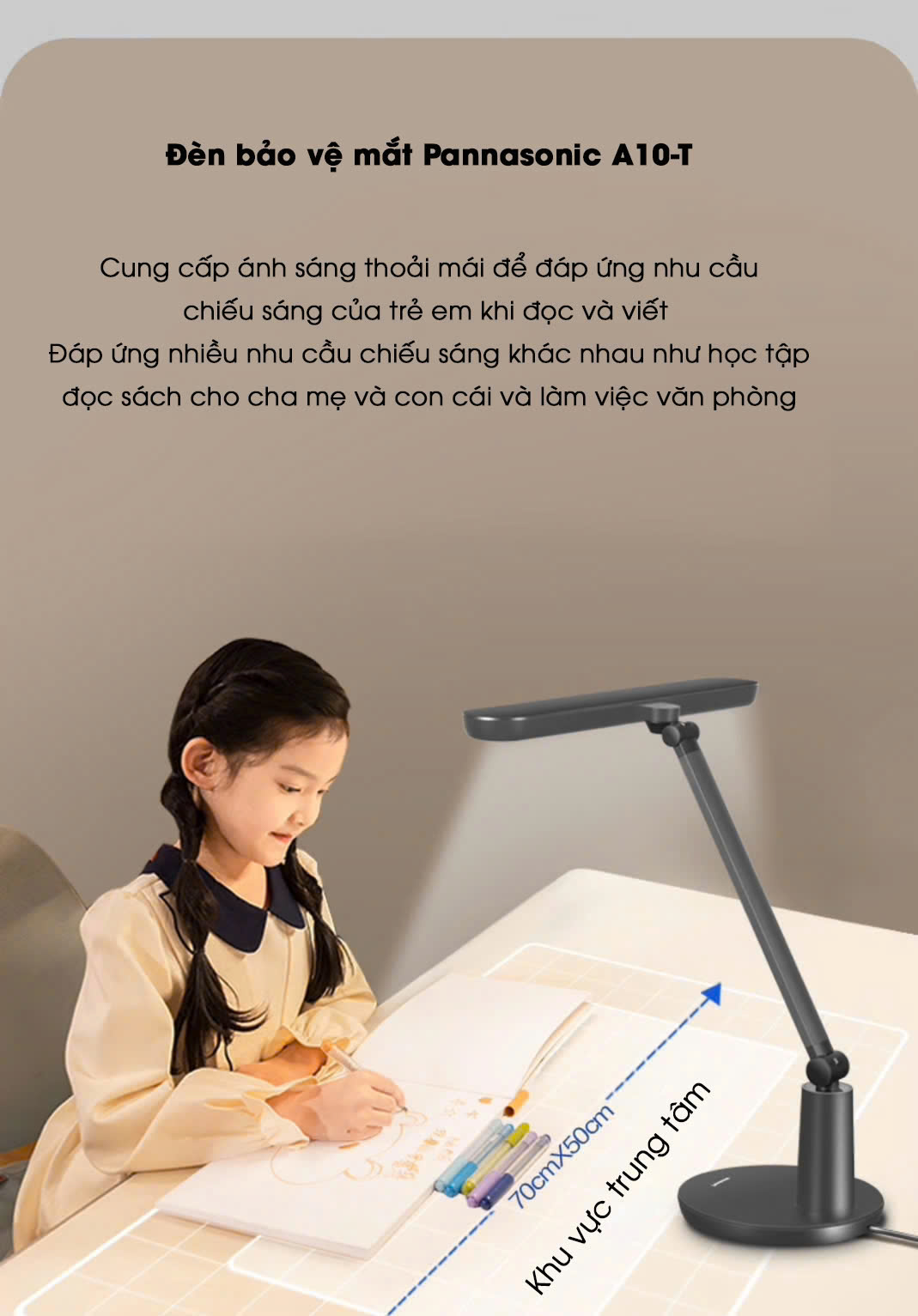 Đèn Bàn LED cao cấp PANASONIC HHGLT0633 20W, Không ánh sáng xanh Chip ...