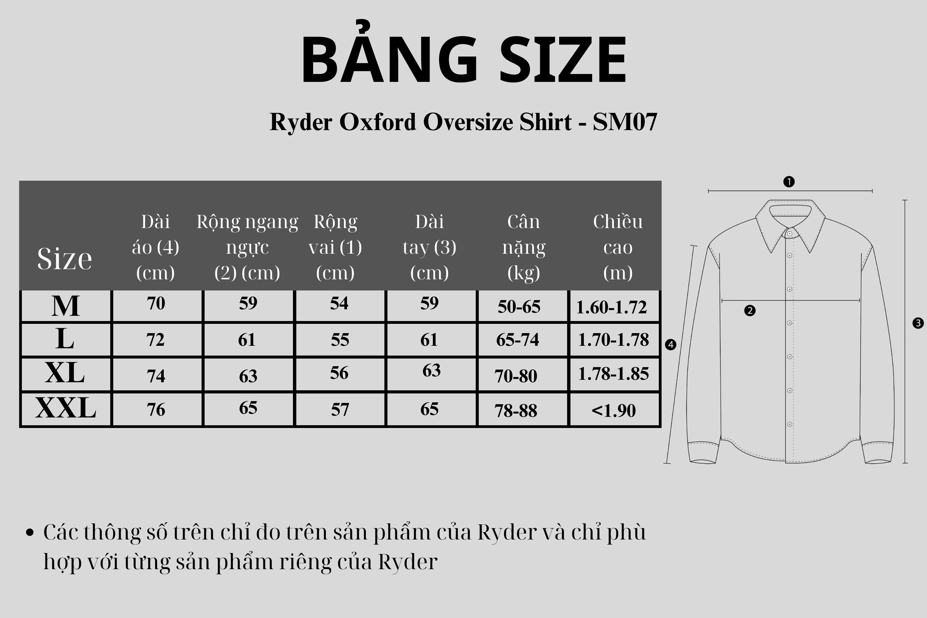 Áo Sơ Mi Ryder Oxford Oversize Shirt, Chất liệu Oxford trơn, form dáng ...