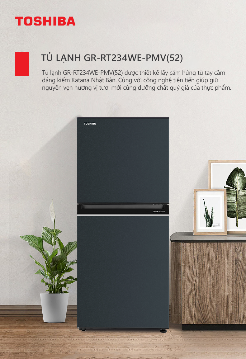 [HÀNG ĐẶT TRƯỚC] Tủ lạnh Toshiba Inverter 180 lít GR-RT234WE-PMV(52) - Hàng chính hãng, bảo hành ...