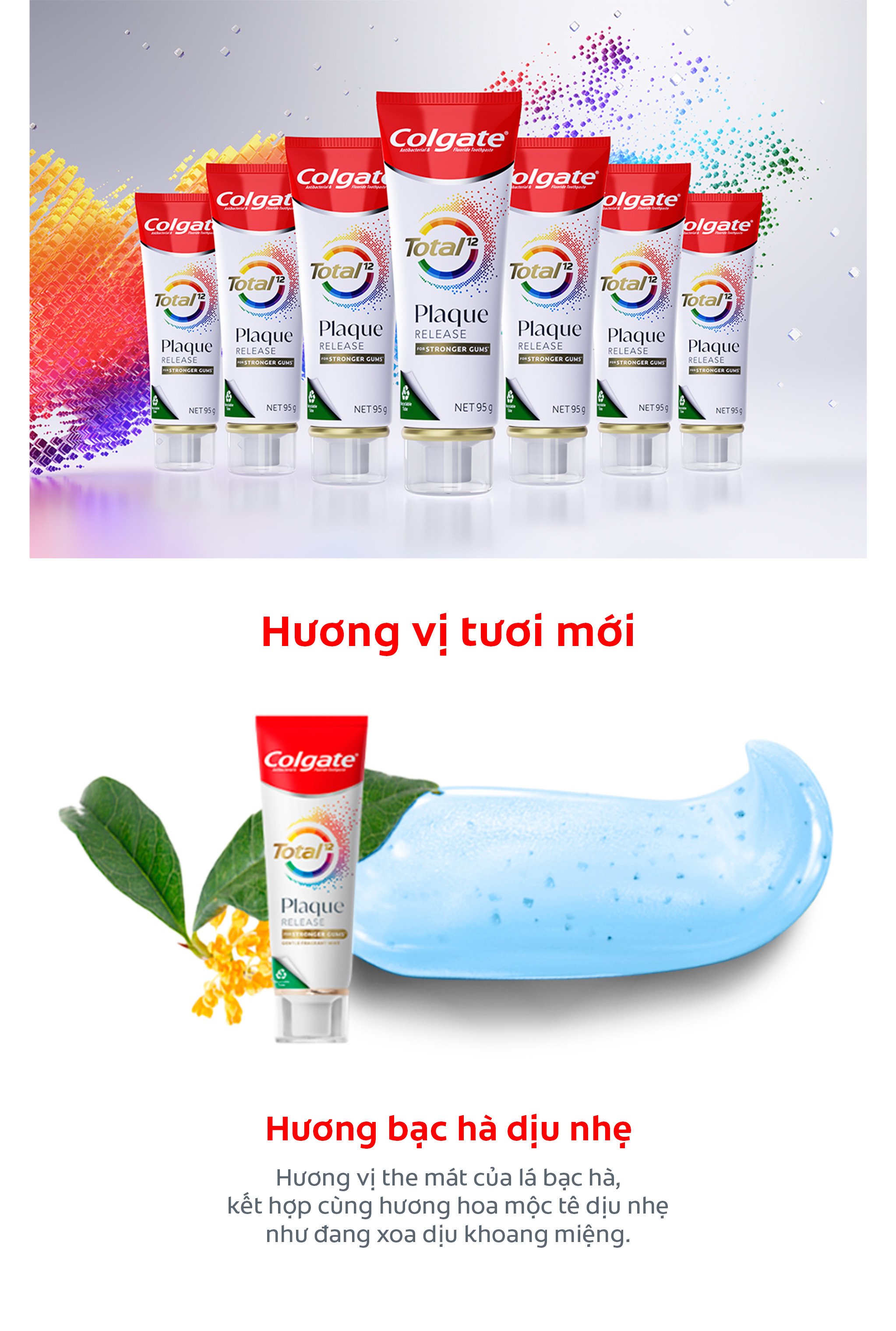Kem đánh răng Colgate Total Plaque Release 95g/tuýp giúp khỏe nướu ...